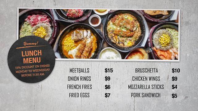 Create a Restaurant Menu Video Ad